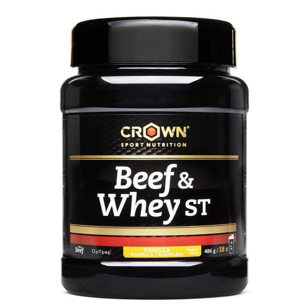 Beef & Whey ST (Sabor Vainilla) – Bote de 486 g (18 tomas) - Crown ...